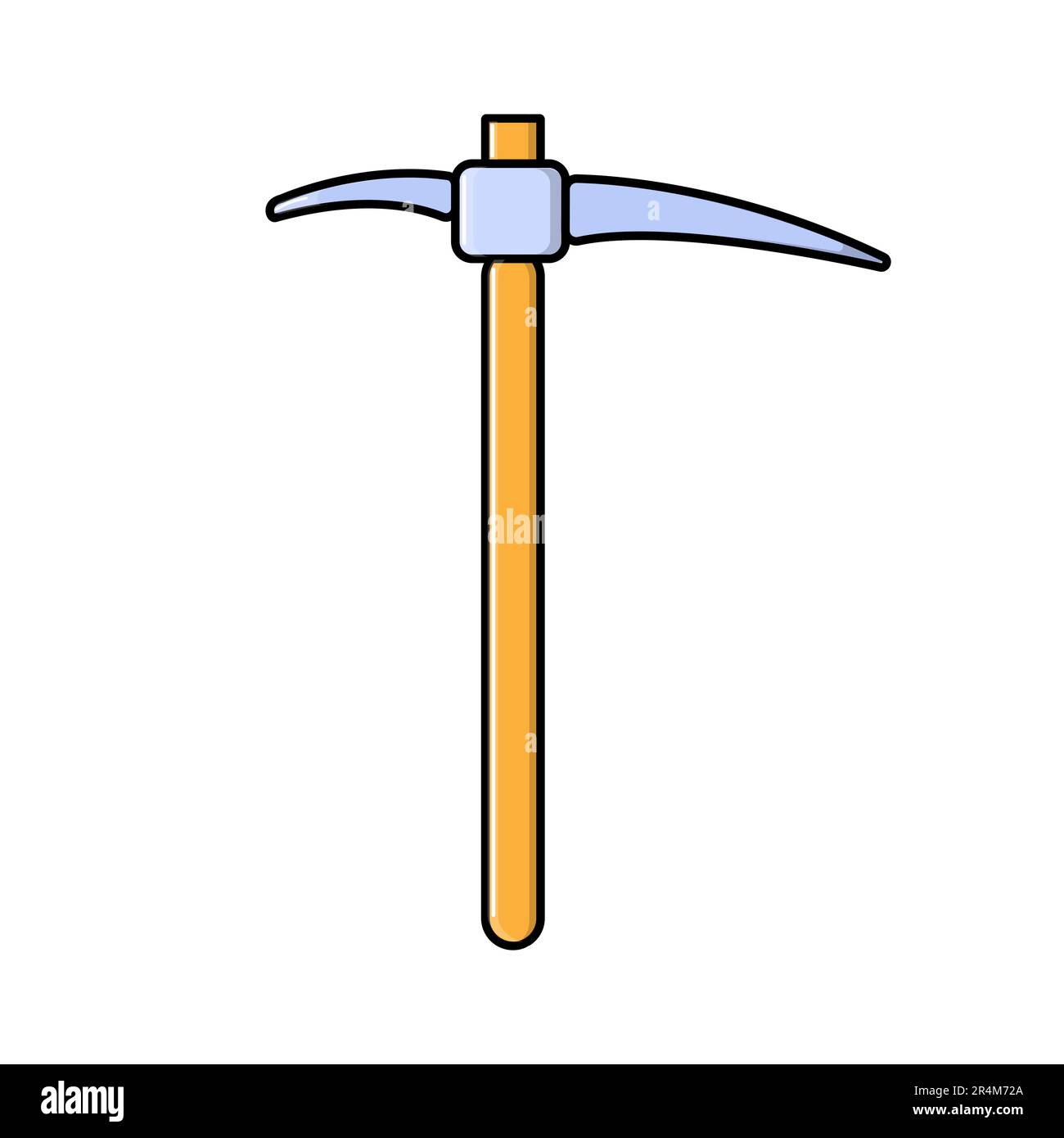 Construction, miner's blue icon of a metal pickaxe with a wooden handle ...