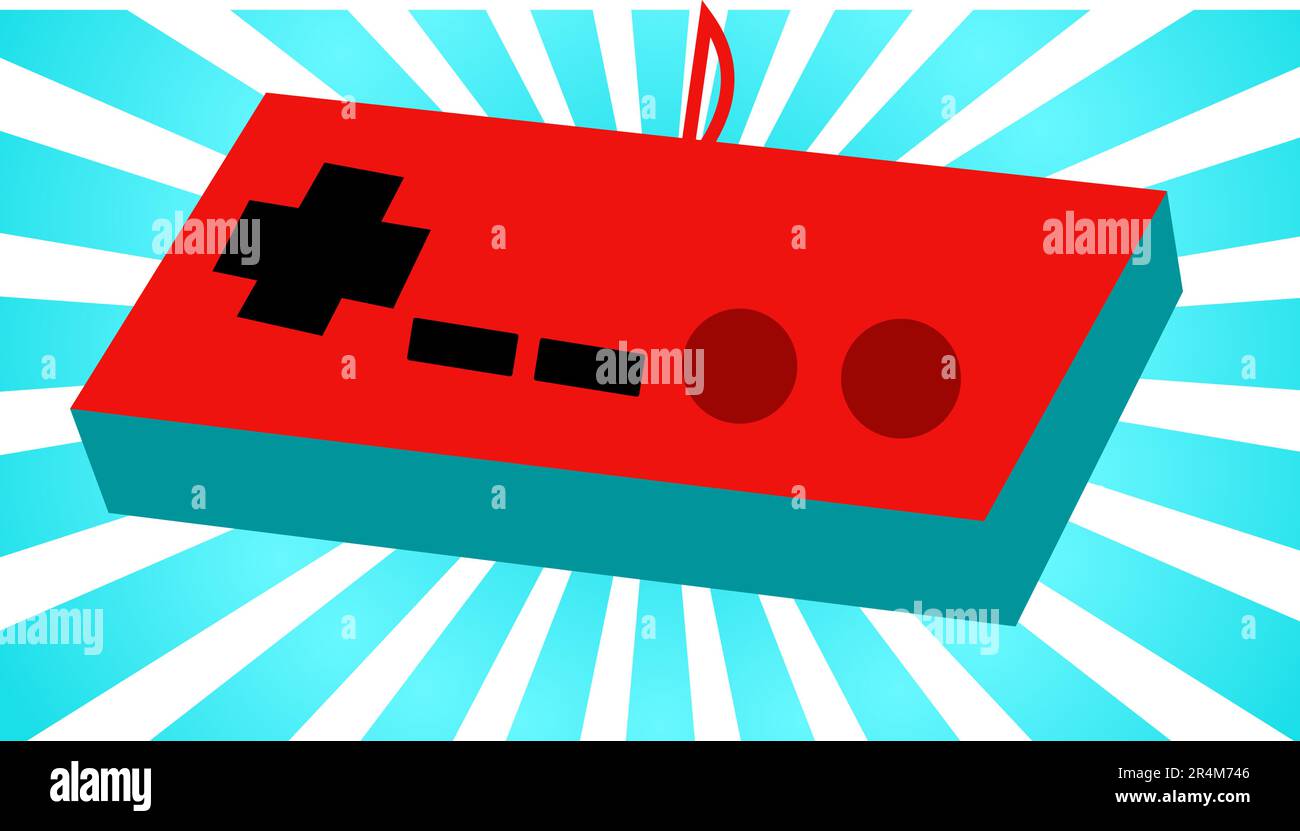 Red-blue old retro antique vintage hipster joystick manipulator console ...