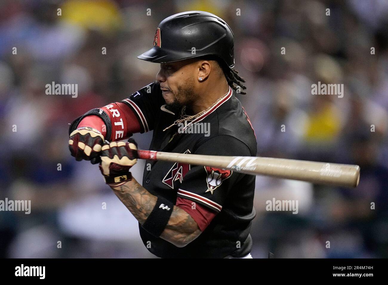 Arizona Diamondbacks' Ketel Marte starts his swing against the Boston ...