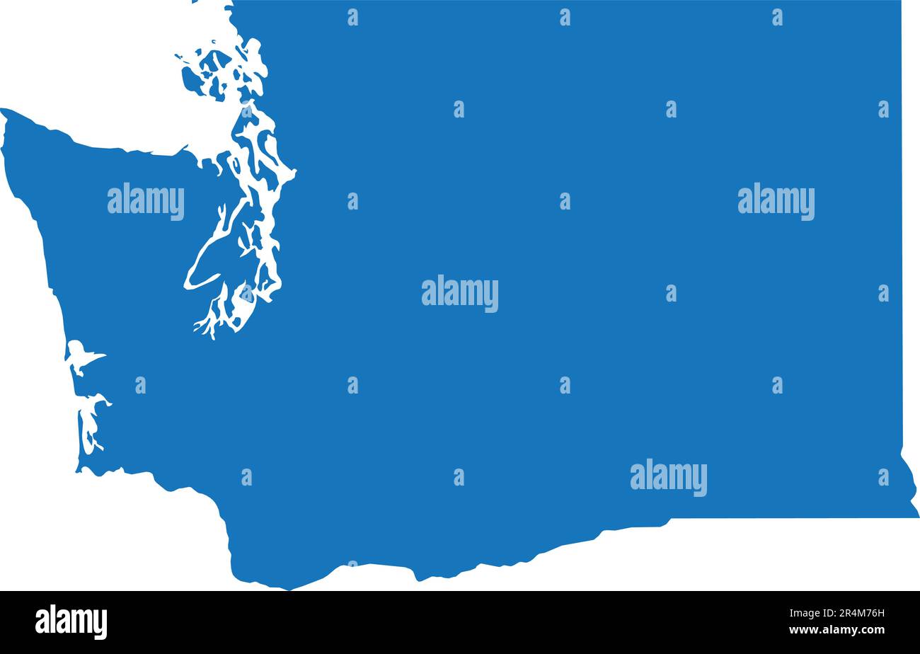 BLUE CMYK color map of WASHINGTON, USA Stock Vector Image & Art - Alamy