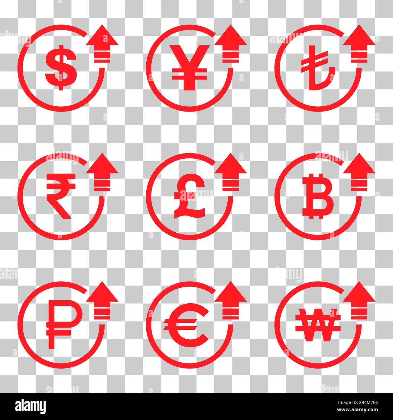 Cost symbol dollar euro increase icon. Income vector symbol image ...