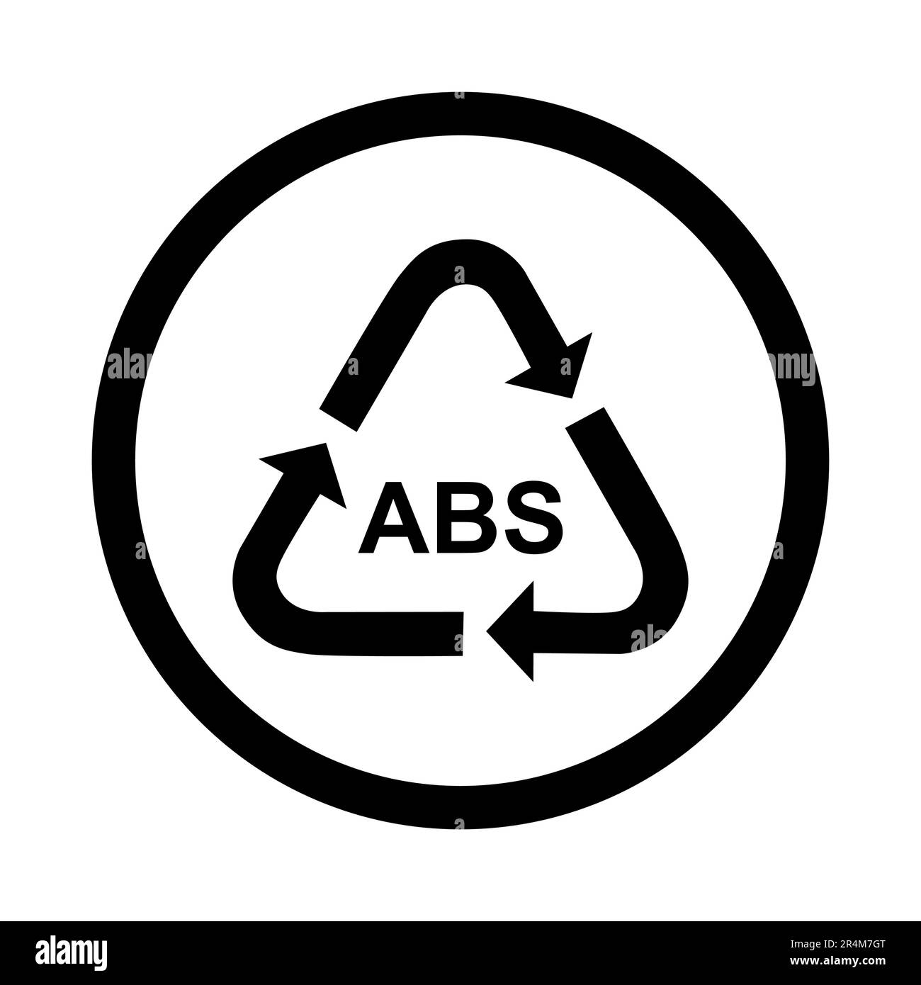 Plastic symbol, ecology recycling sign isolated on white background ...