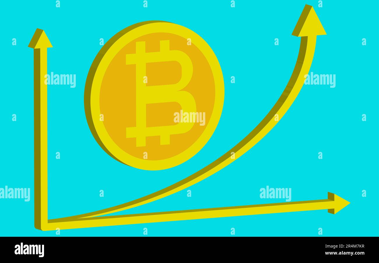 Bitcoin cash cryptocurrency 3d on blue background with statistics chart ...