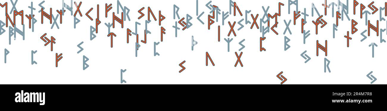 Runes color seamless ethnic pattern on white. Runic alphabet, Futhark ...