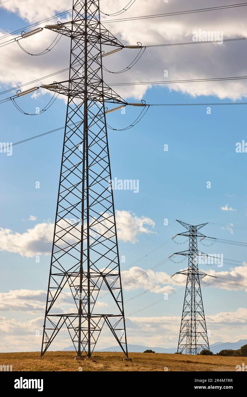Power lines. Energy industry. Industrial electricity trasmission ...