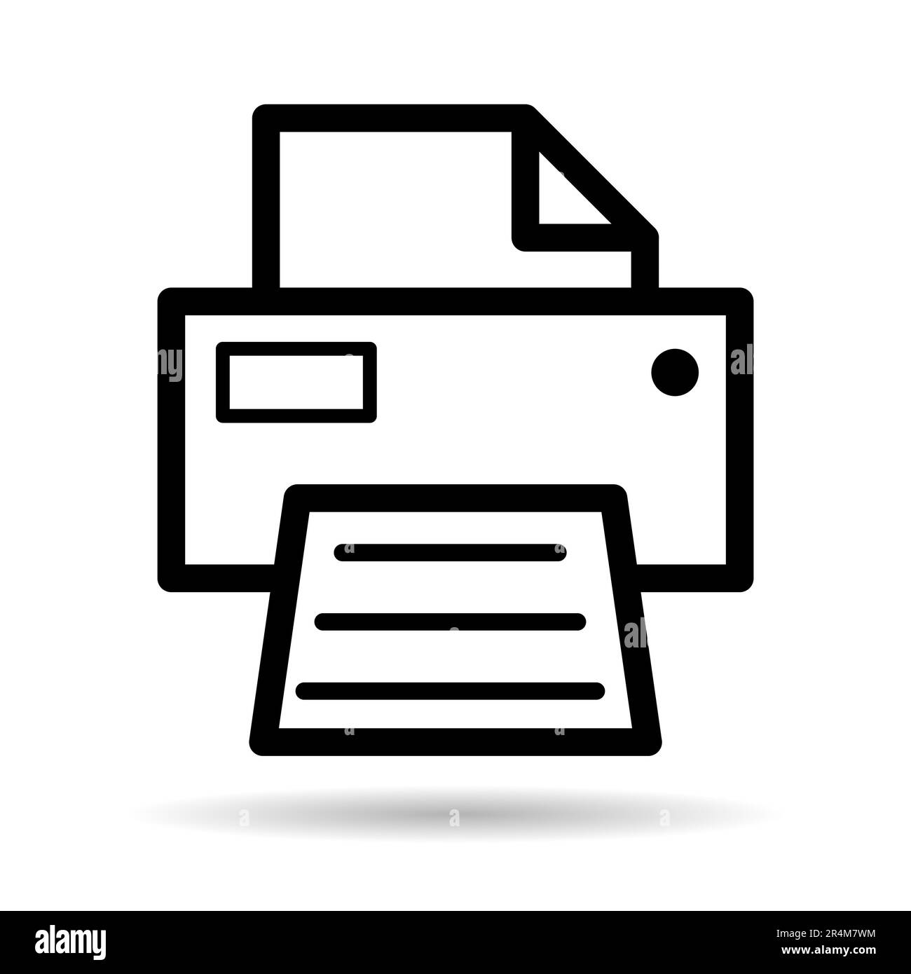 Printer document web shadow icon, printout machine technology flat sign ...