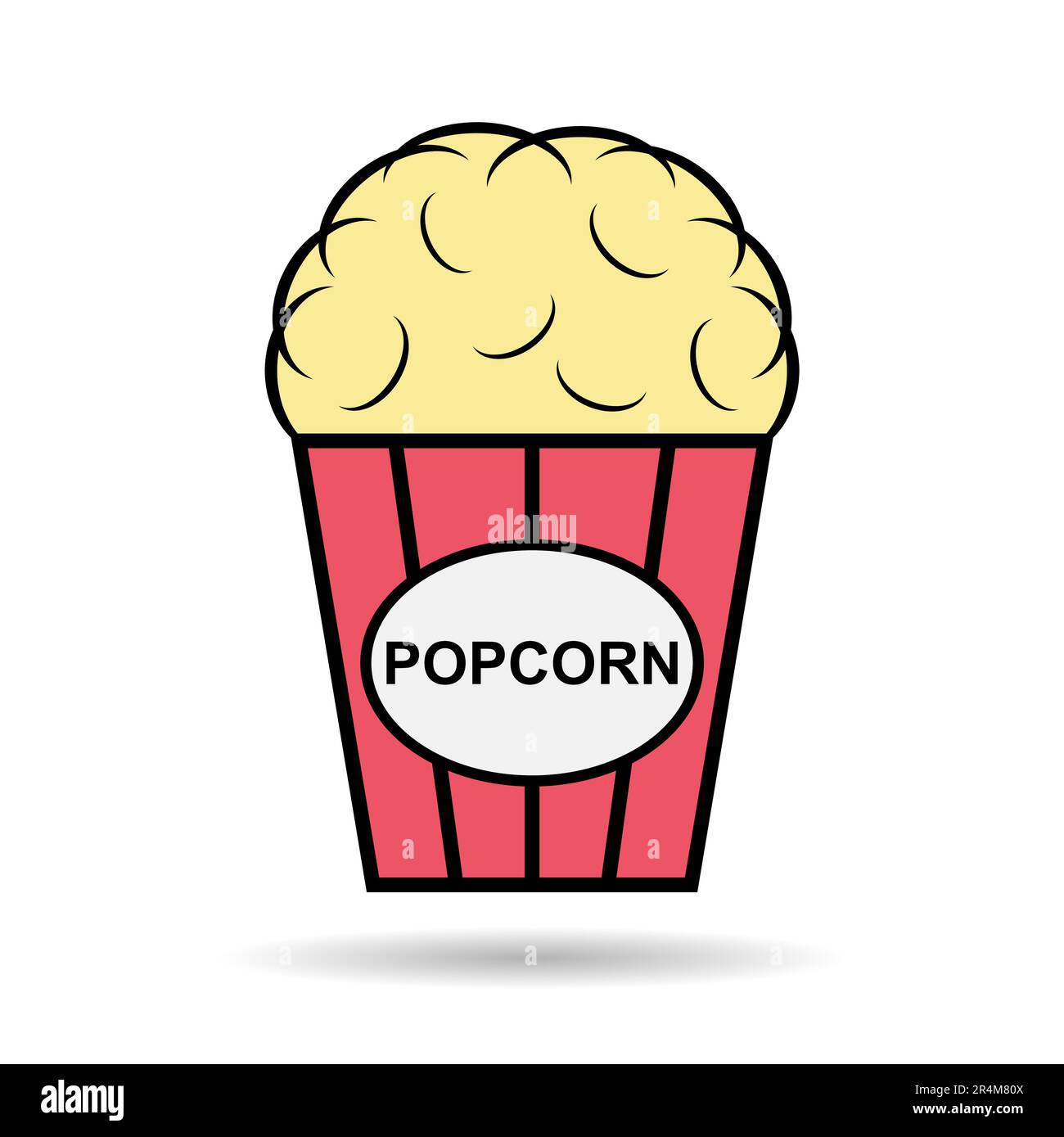 Popcorn food design shadow icon, web corn box snack flat vector ...