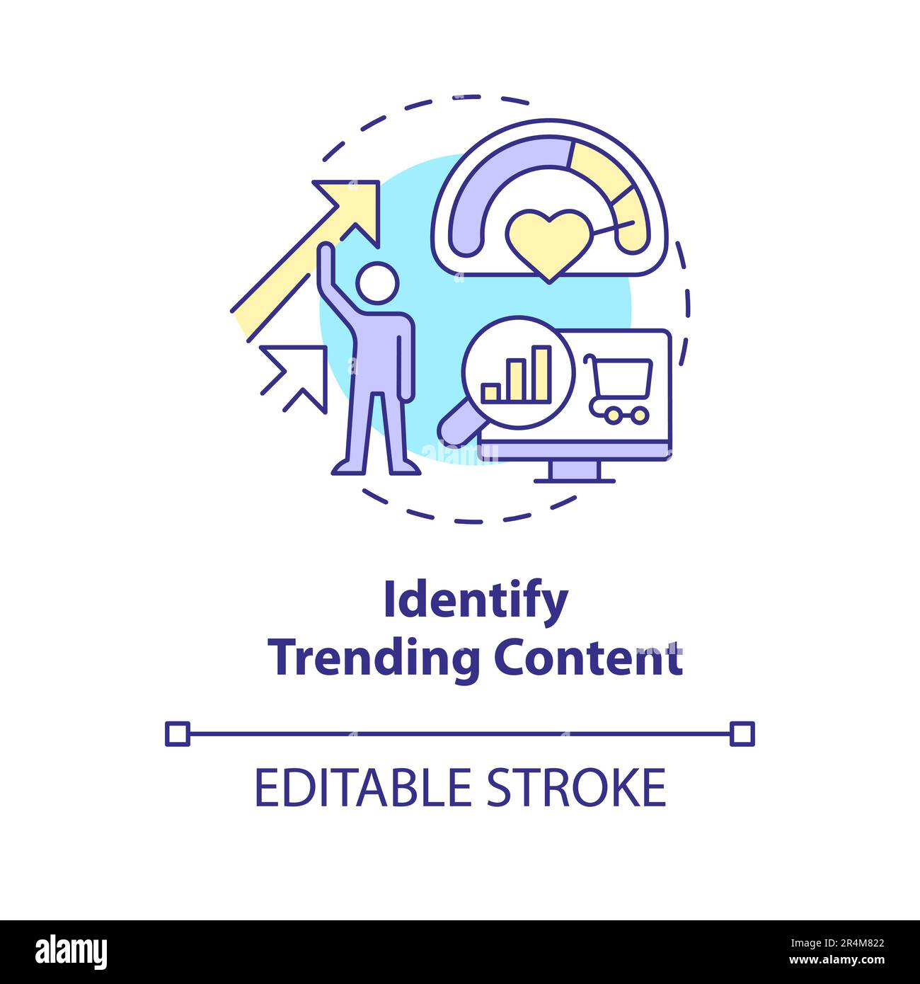 Identify trending content concept icon Stock Vector Image & Art - Alamy