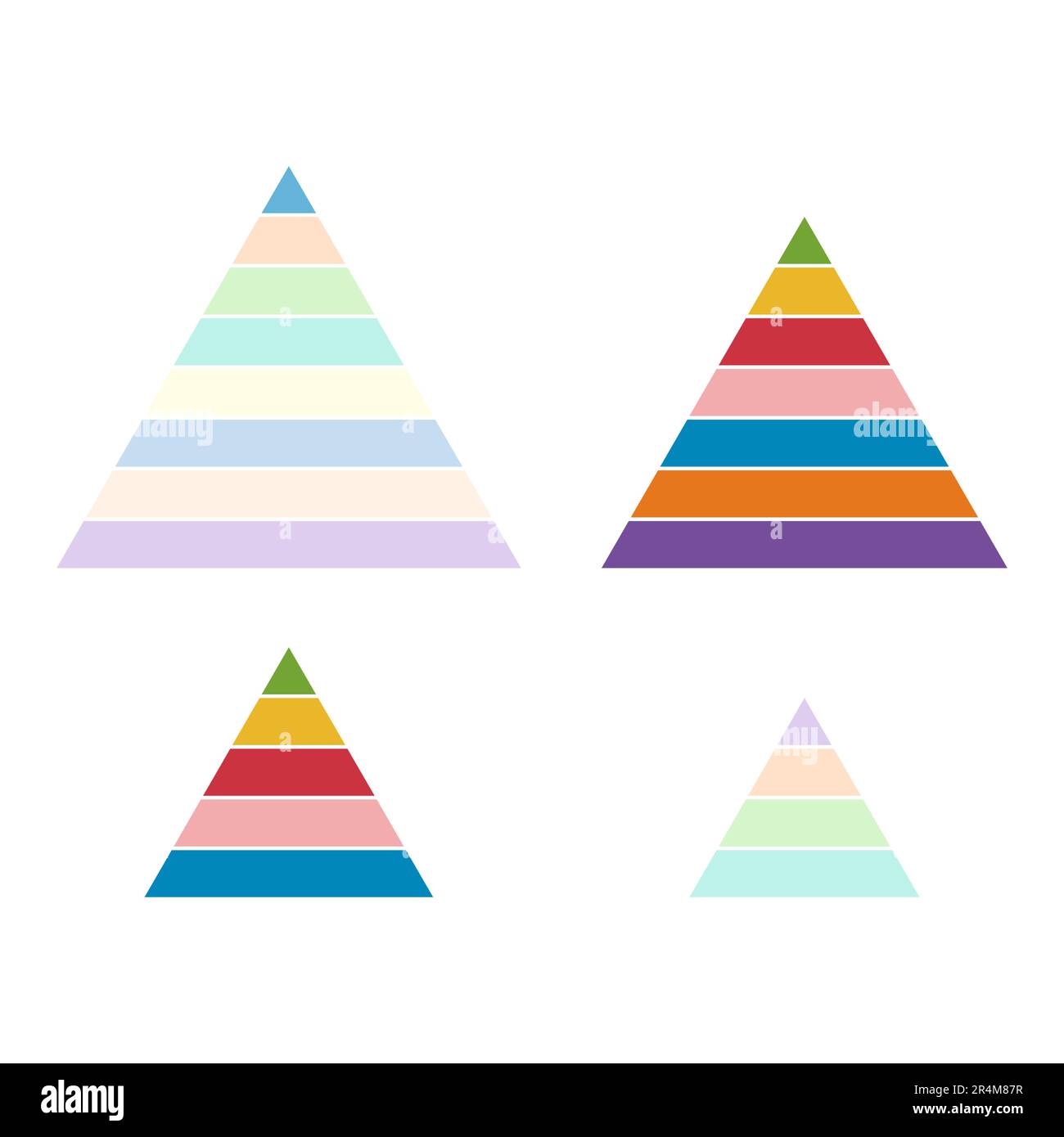 Set of Pyramid infographic chart layout, info modern concept step ...