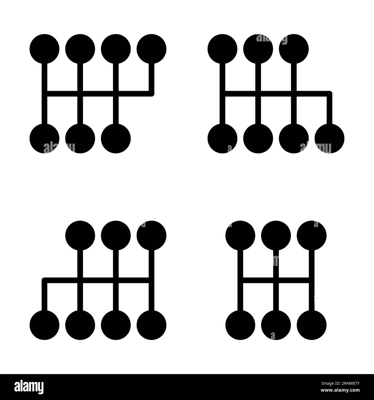 Set of Handle car manual shift lever icon, vehicle gear technology vector illustration equipment ...