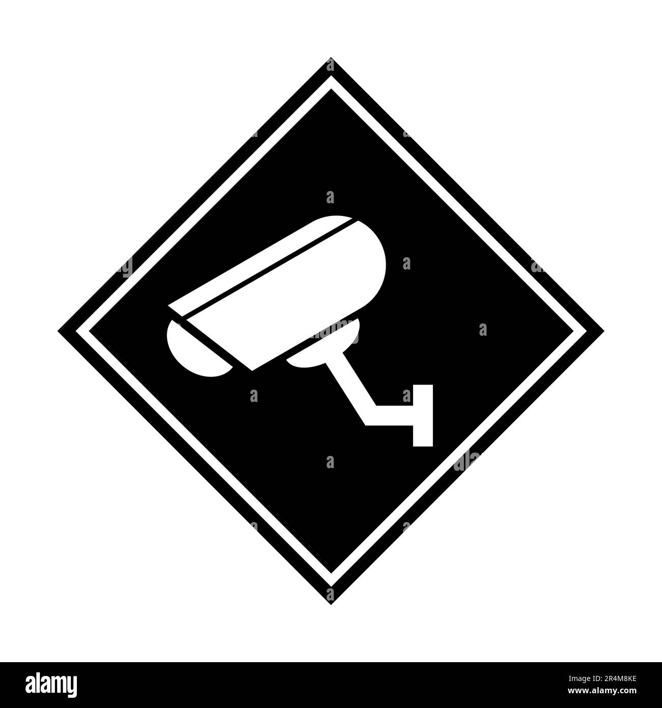 Closed circuit television camera icon, CCTV video protection alert ...