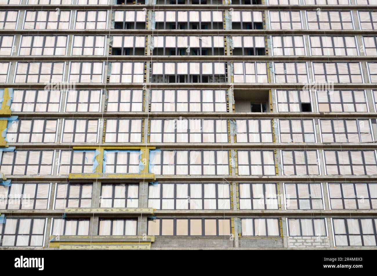 Windows and accessories of a new modern monolithic frame-block house ...
