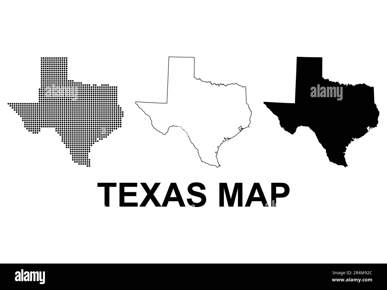 Set of Texas map shape, united states of america. Flat concept vector ...