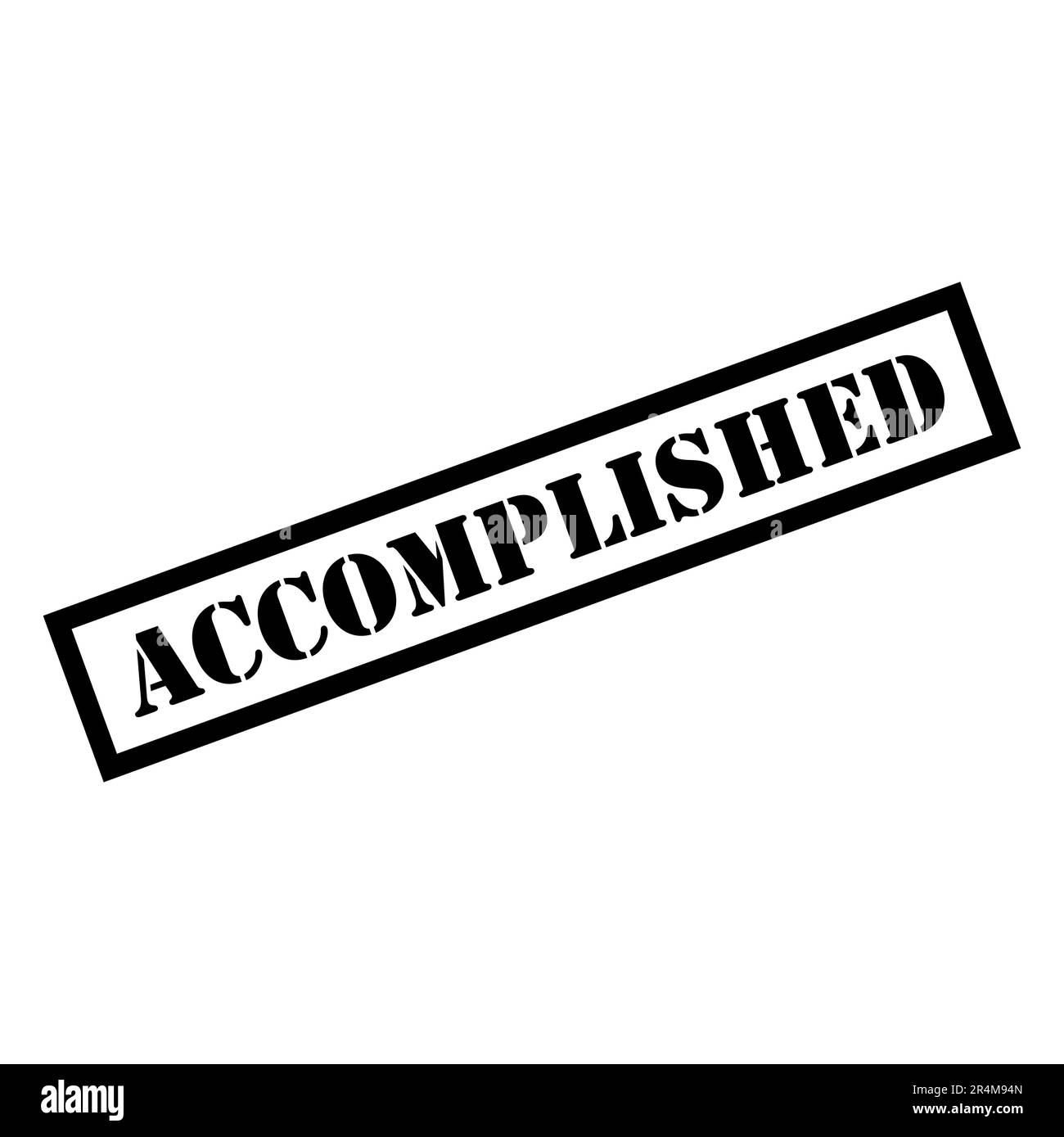 Accomplished stamp symbol, label sticker sign button, text banner ...