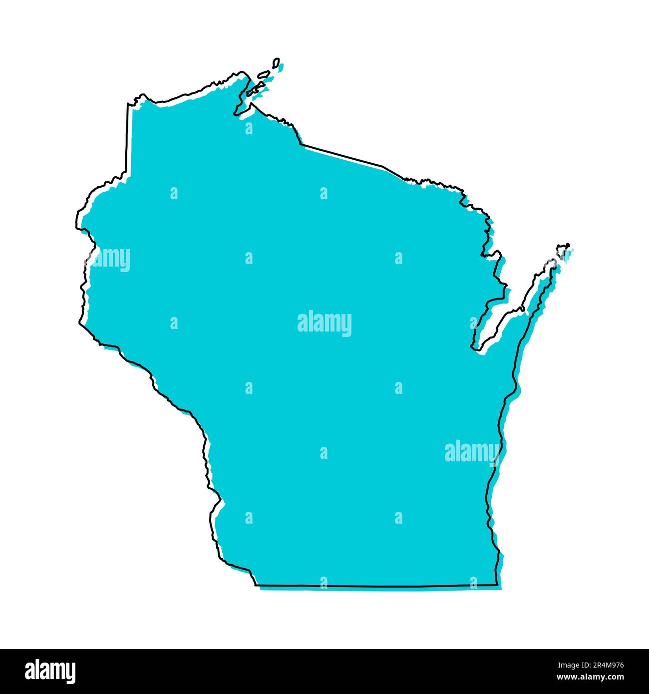 Wisconsin map shape, united states of america. Flat concept icon symbol ...