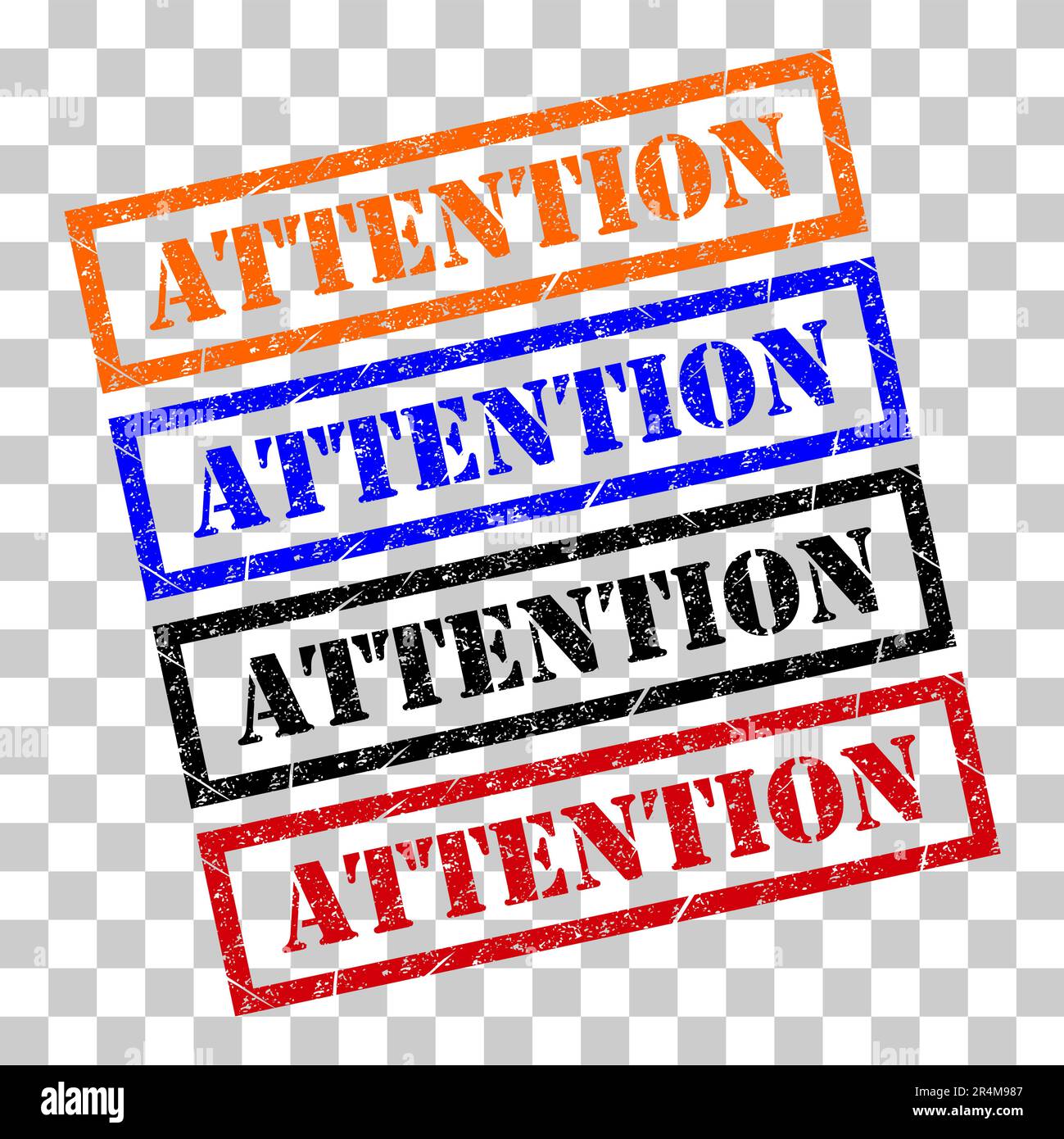 Set of Attention stamp symbol, label sticker sign button, text banner ...