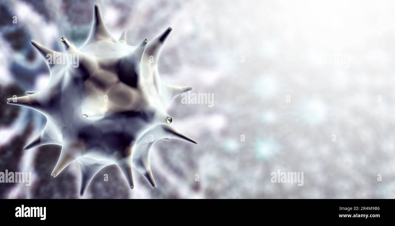 Horizontal or vertical banner with pathogenic bacterias and viruses ...