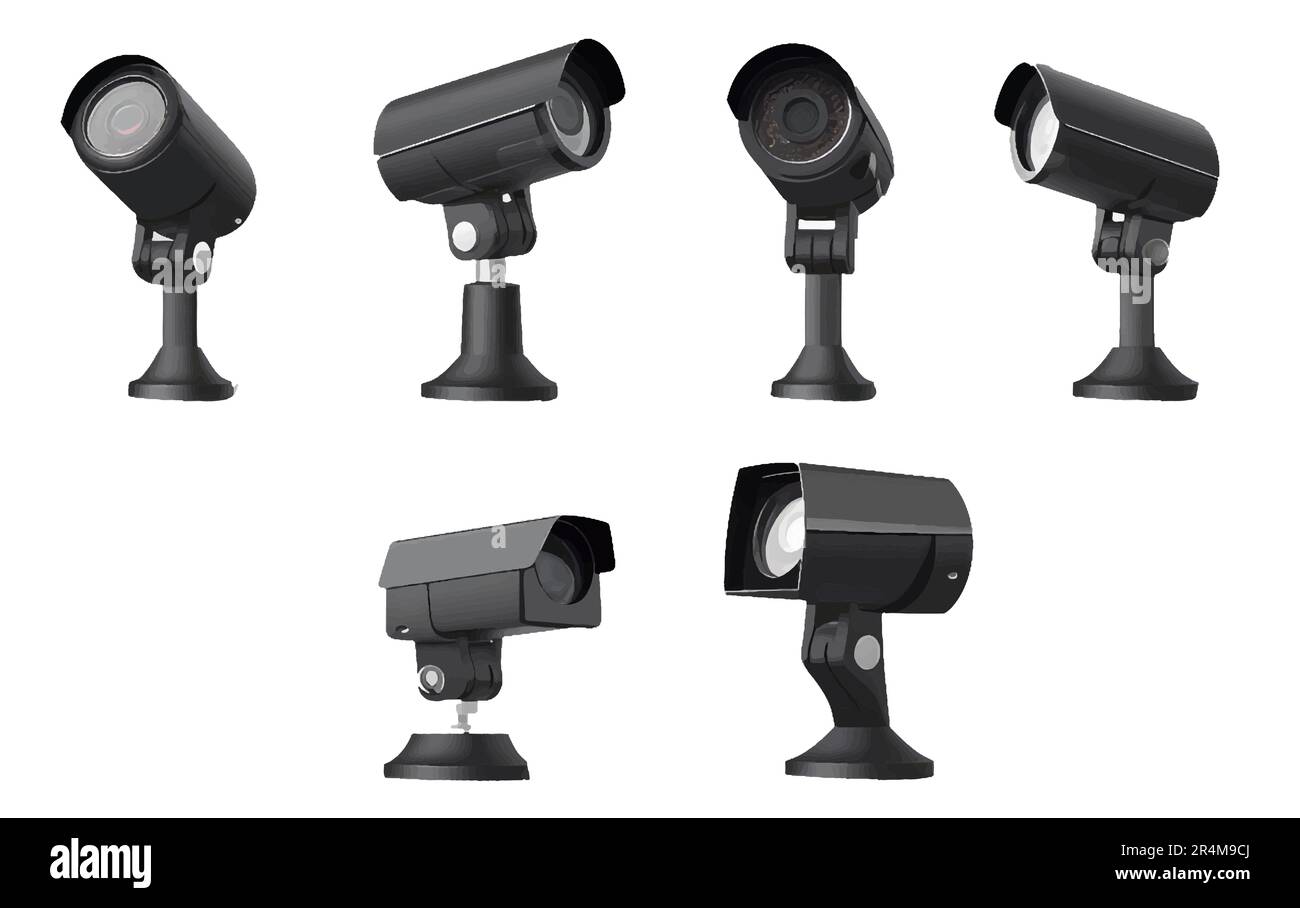 ui set vector illustration of security camera isolated on white ...