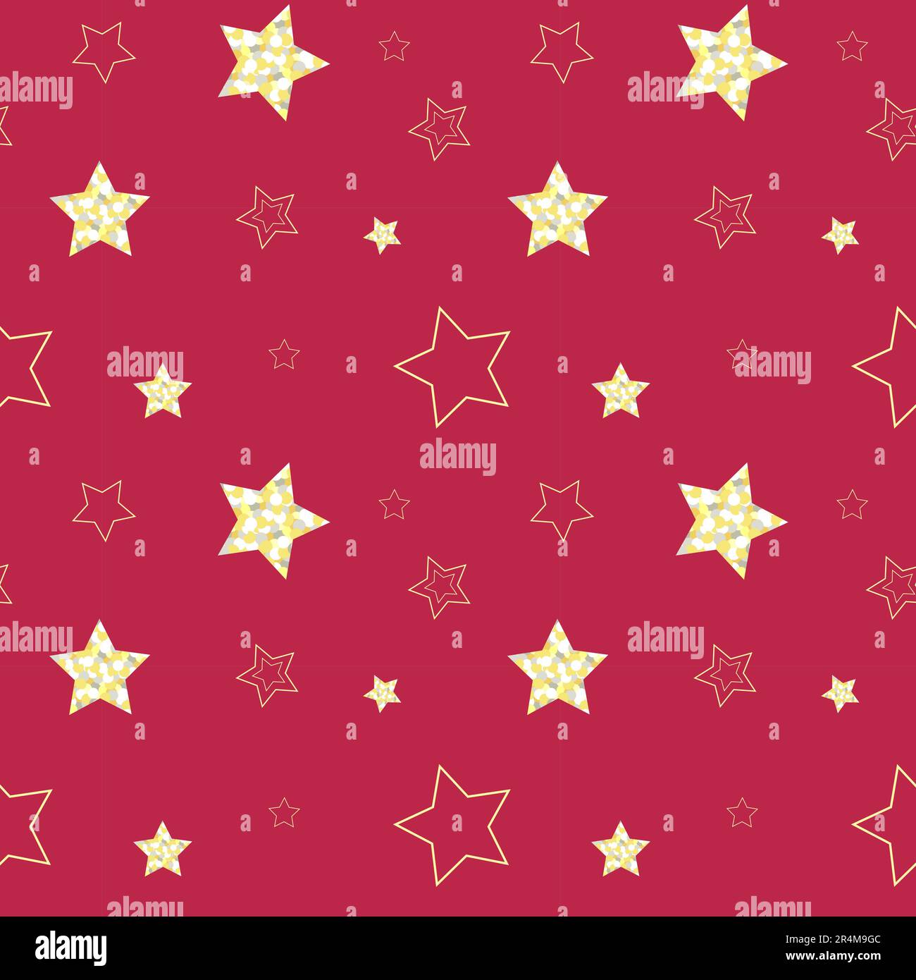 Stars gold pattern Viva Magenta trend color background. Vector ...