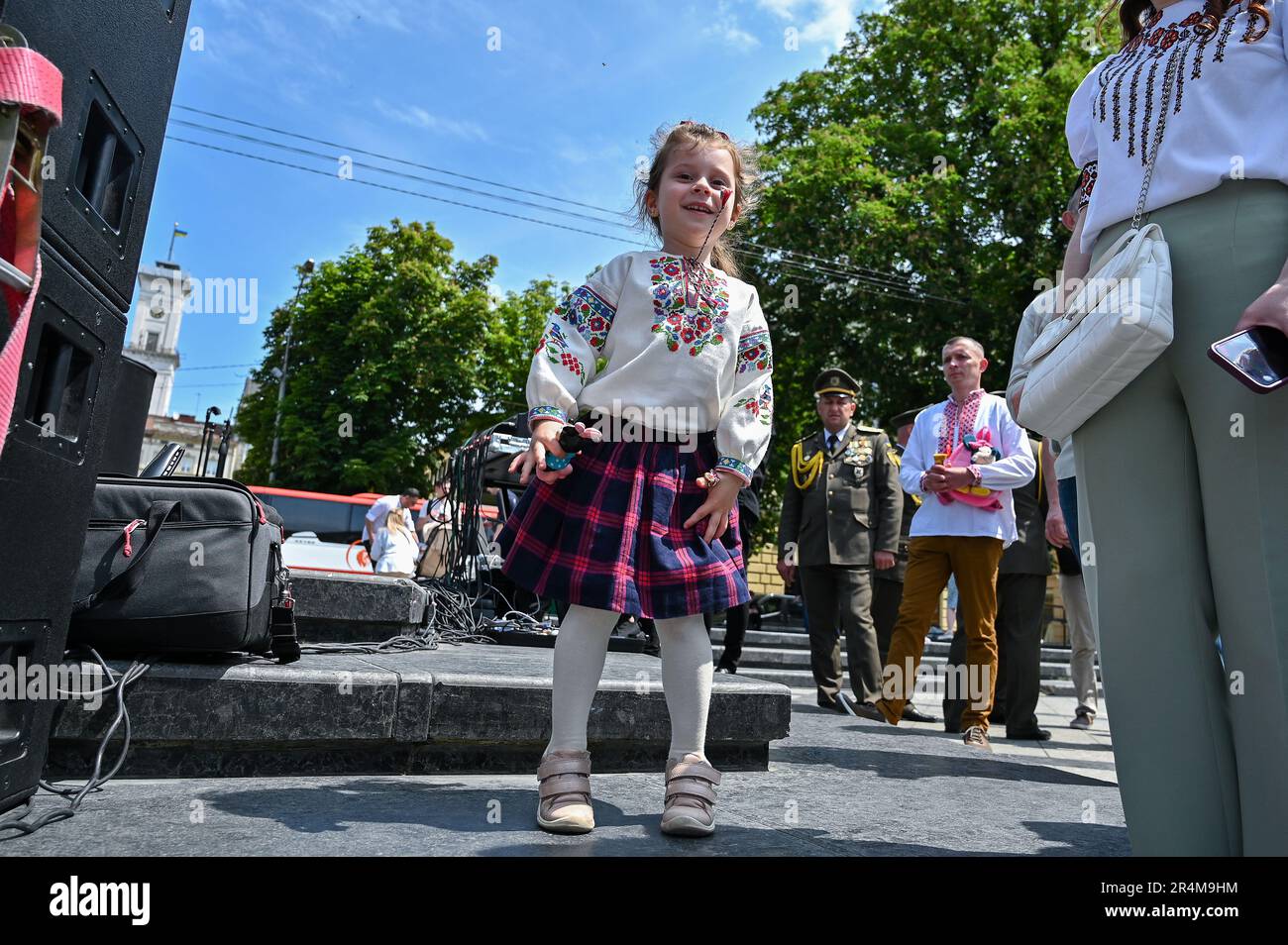 LVIV, UKRAINE - MAY 28, 2023 - A girl in a vyshyvanka is pictured ...