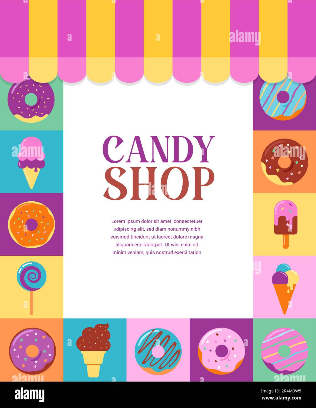 Colorful donuts icons, graphic elements and illustrations collection ...