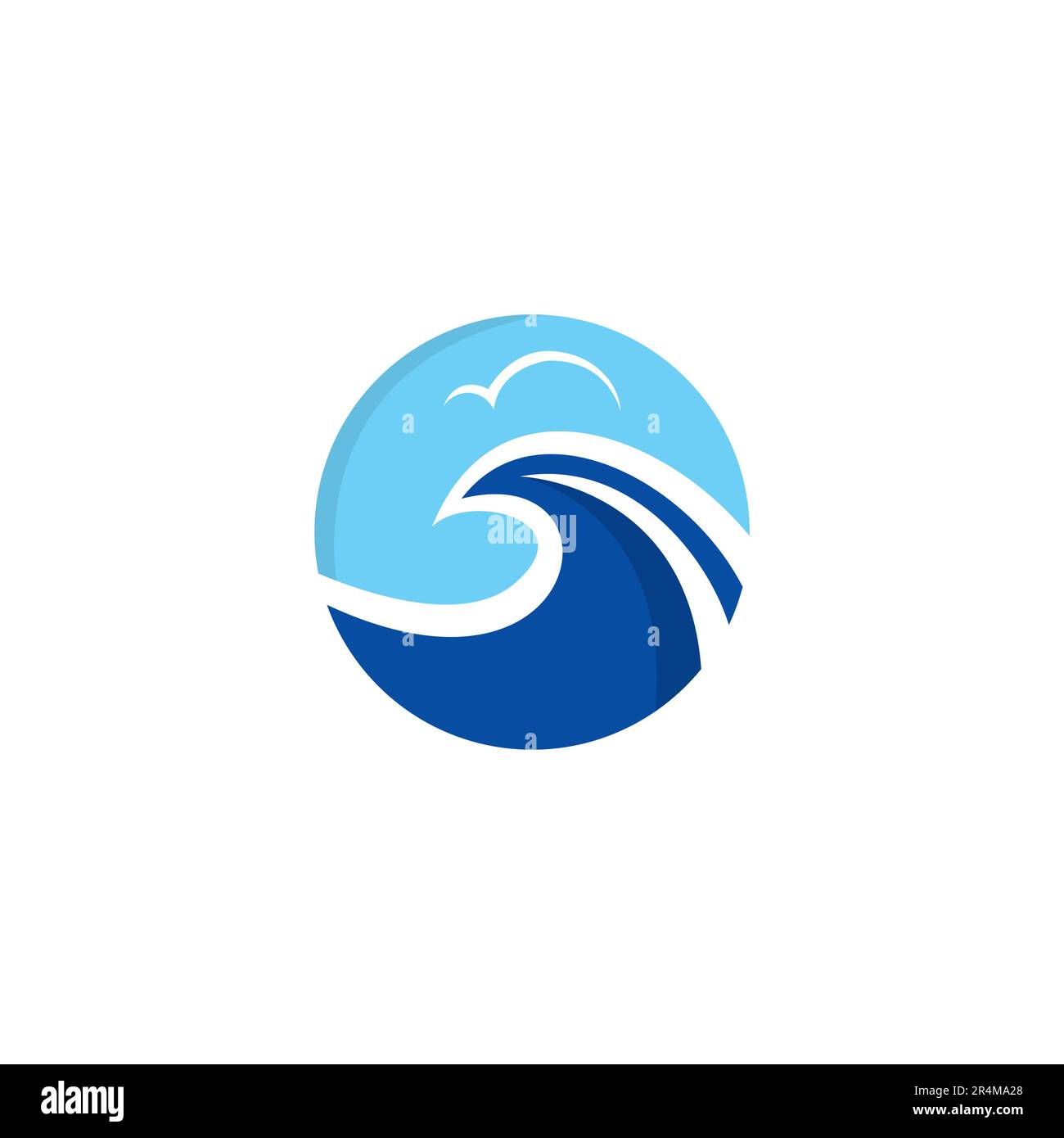 Wave Abstract Logo With Cloud. Blue Ocean Logo Vector Stock Vector ...