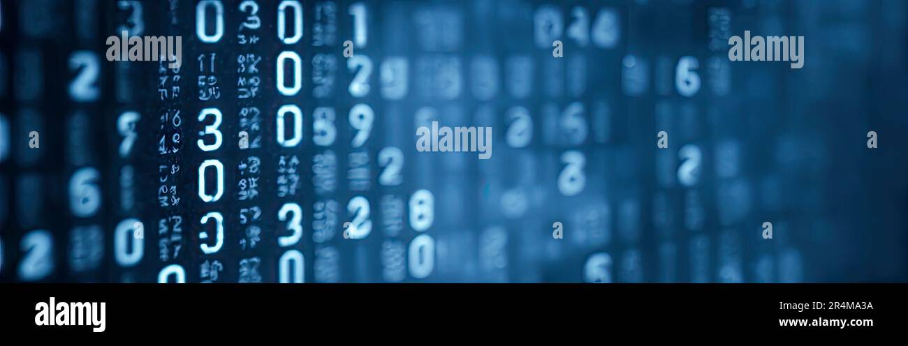 Blue Digital Binary Data Code On Screen Abstract Tech Binary Code Background In Color Blue