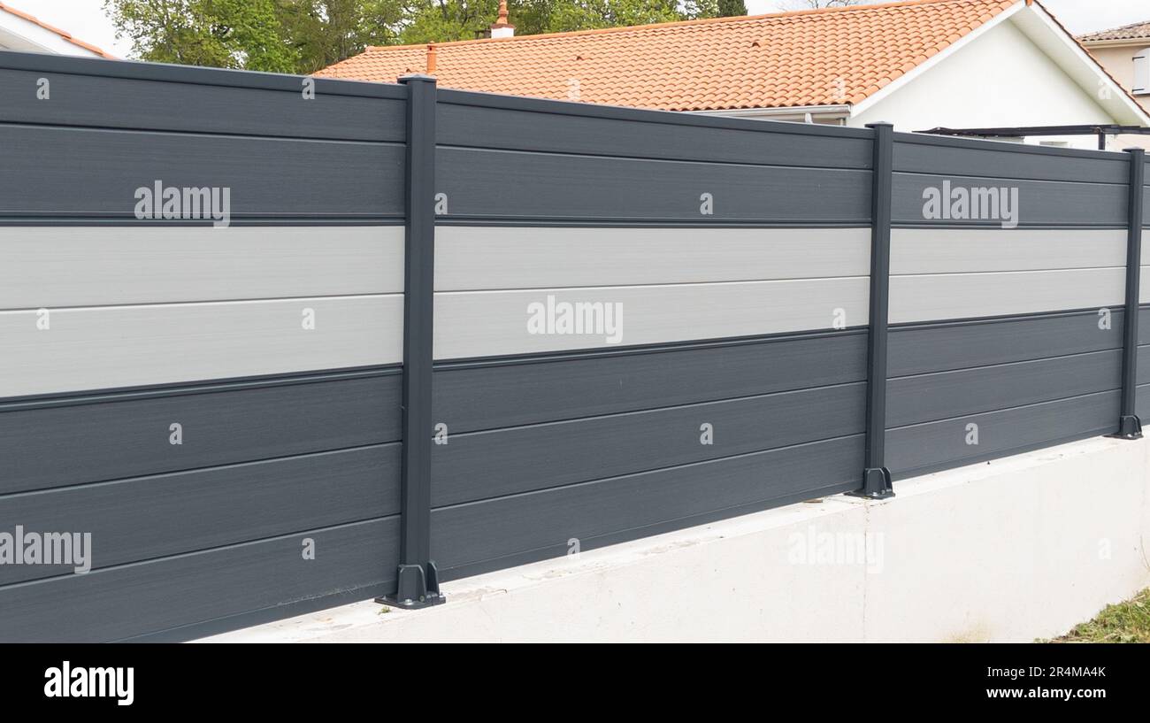 wall fence grey aluminium modern barrier gray protect view facade home ...