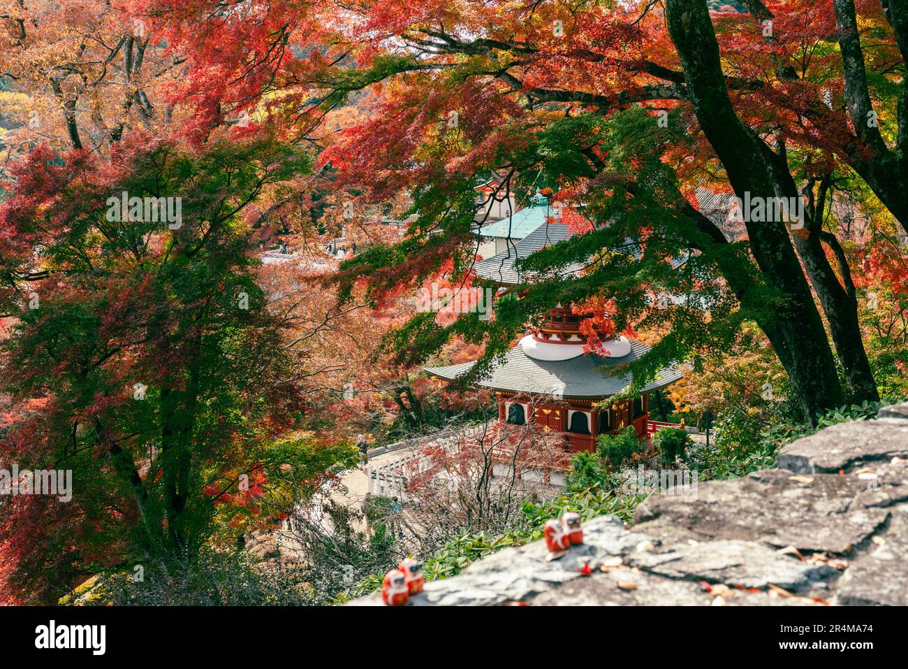 Katsuo-ji temple and autumn colorful forest in Minoh, Osaka, Japan ...