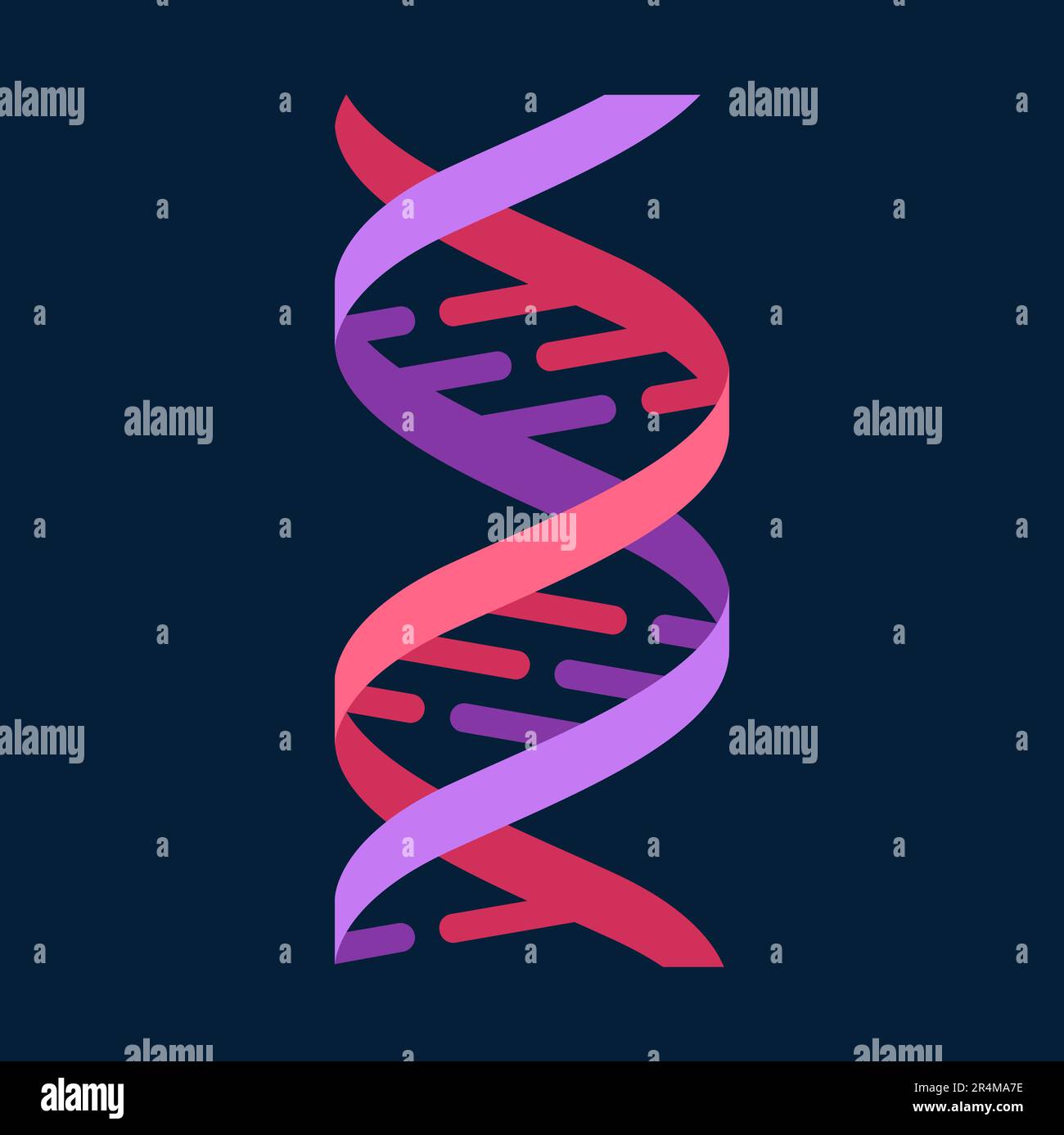 Molecule helix spiral genetic code, cartoon sign of medical science ...