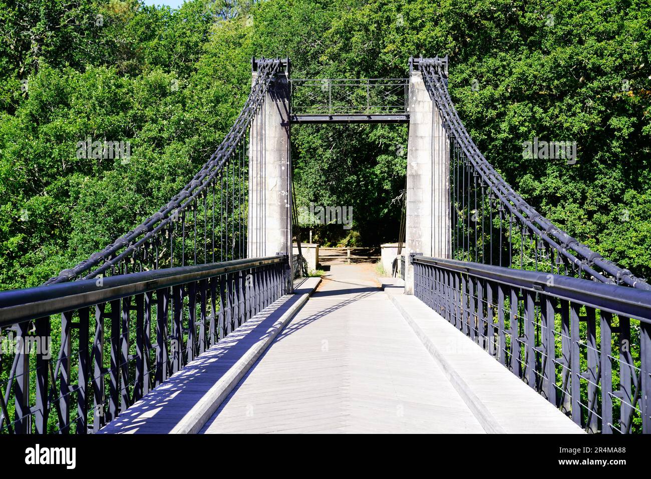 Overground Pedestrian Metal Crossing steel bridge walkway suspended by ...