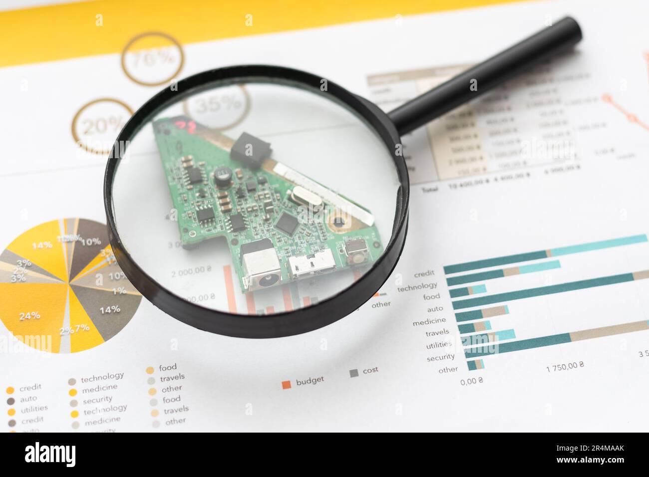Rising curve with rate tables and calculator as a symbol of rising ...