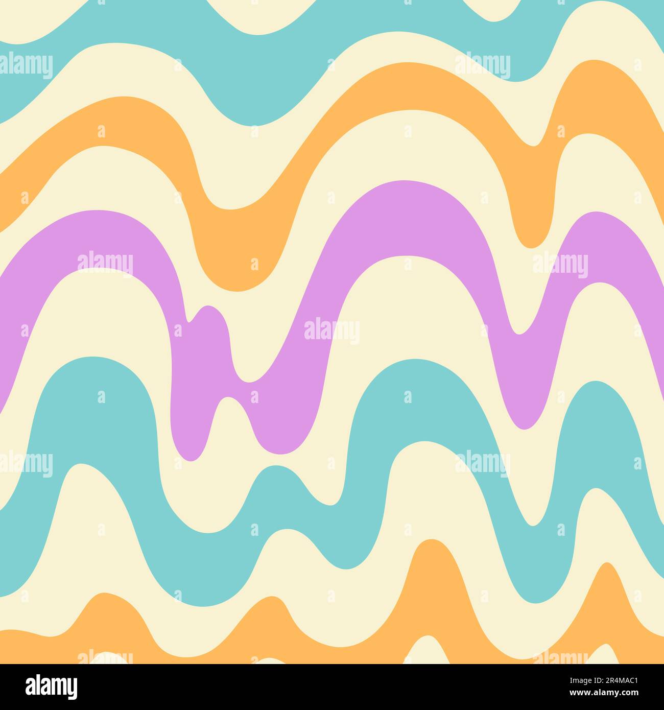 Retro Groovy Background, Trendy 70s Wavy Pattern Stock Vector Image ...
