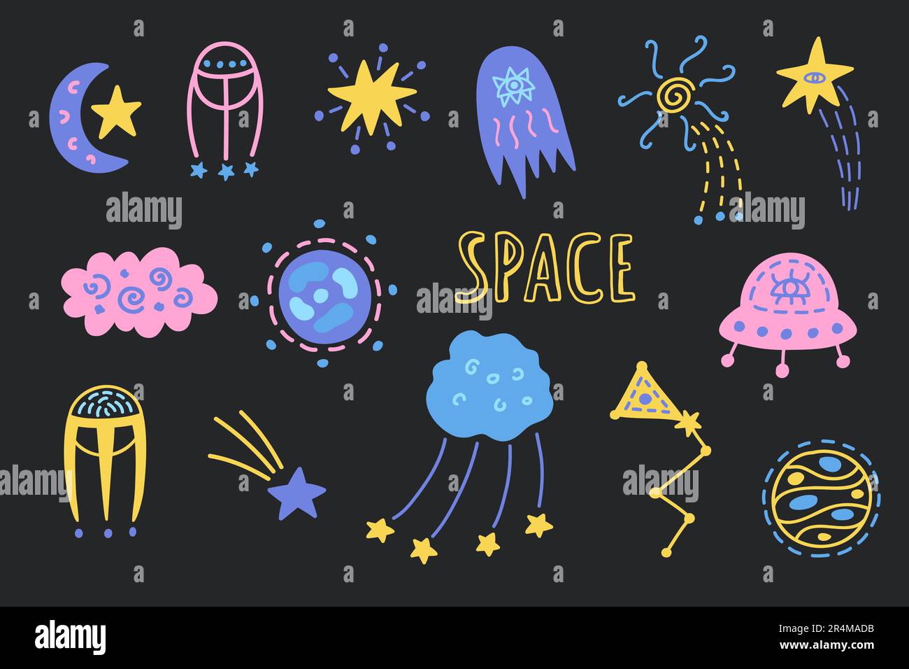 Outer Space cute cosmic hand drawn doodles set Stock Vector Image & Art ... Outer Space cute cosmic hand drawn doodles set Stock Vector Image & Art ...