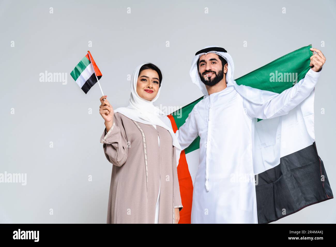 Beautiful arab middle-eastern happy couple of lovers wearing ...