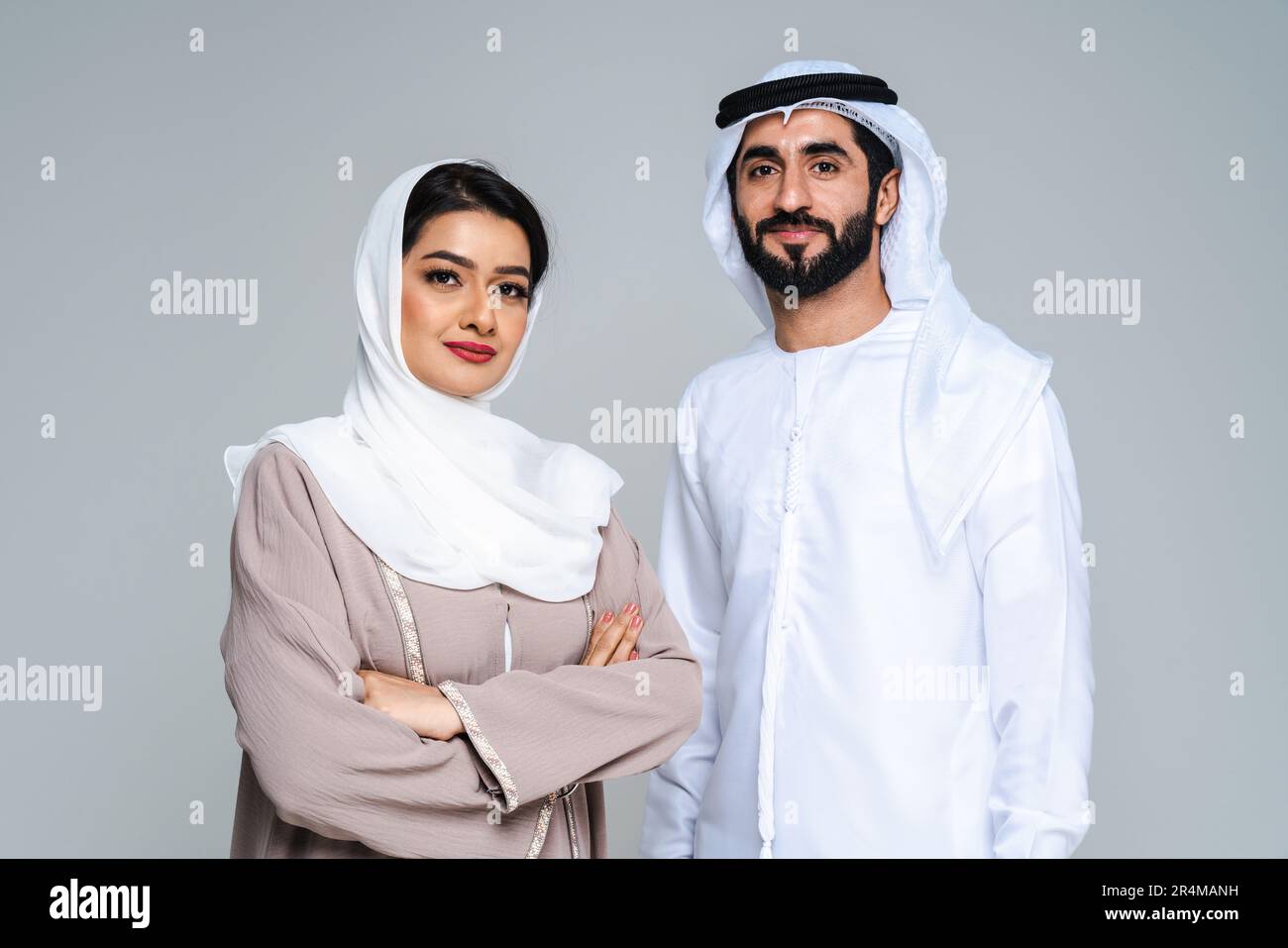 Beautiful arab middle-eastern happy couple of lovers wearing ...