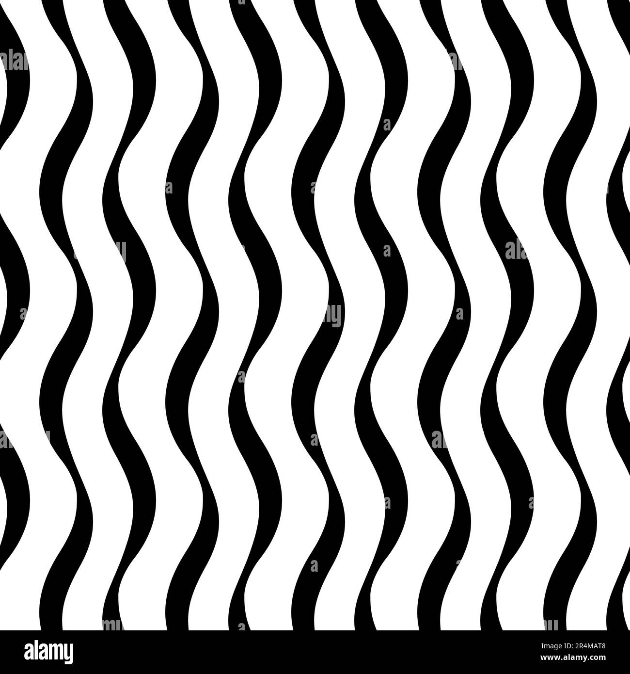 Line seamless pattern. Repeating black waves on white background for ...