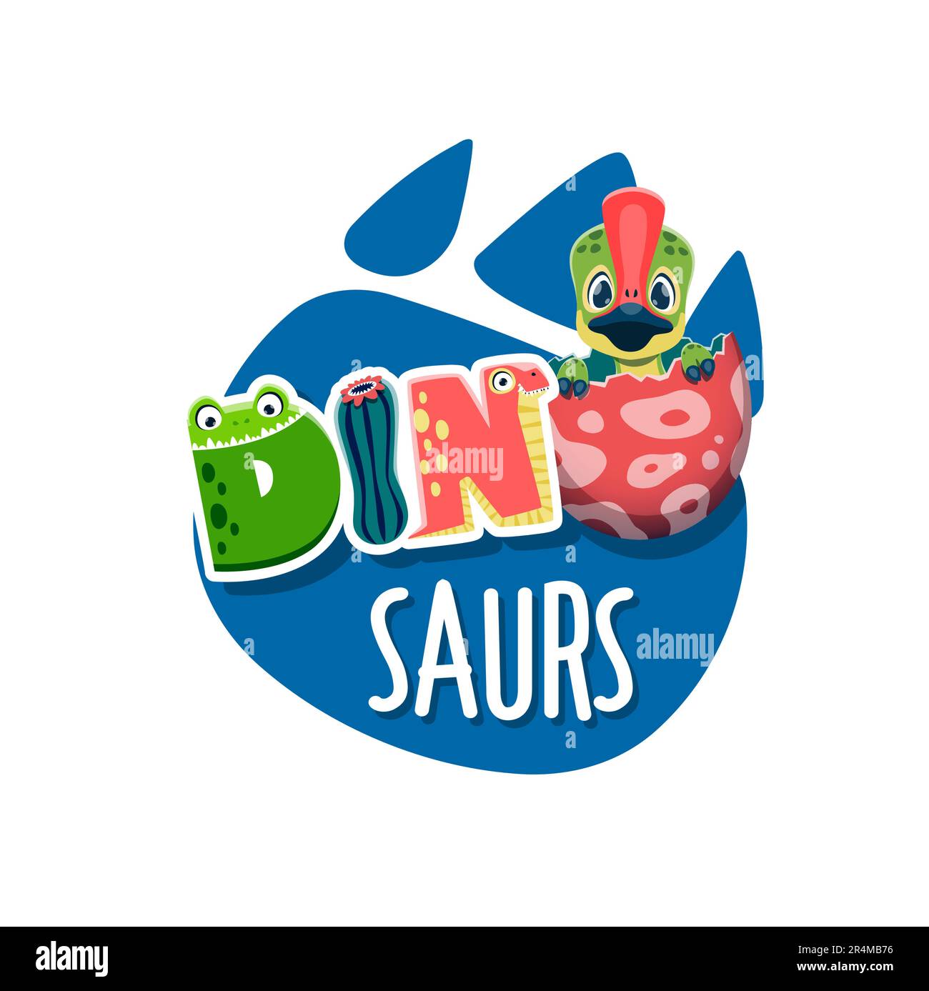 Baby dinosaur, newborn dino in egg and footprint. Paleontology animal ...