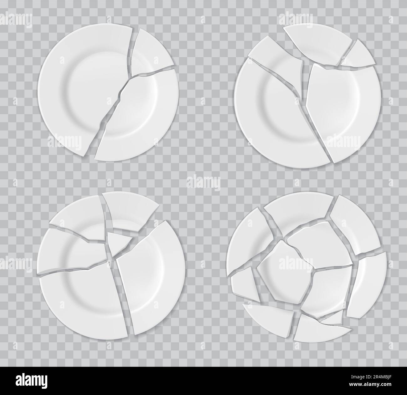 Broken plates white background Stock Vector Images - Alamy