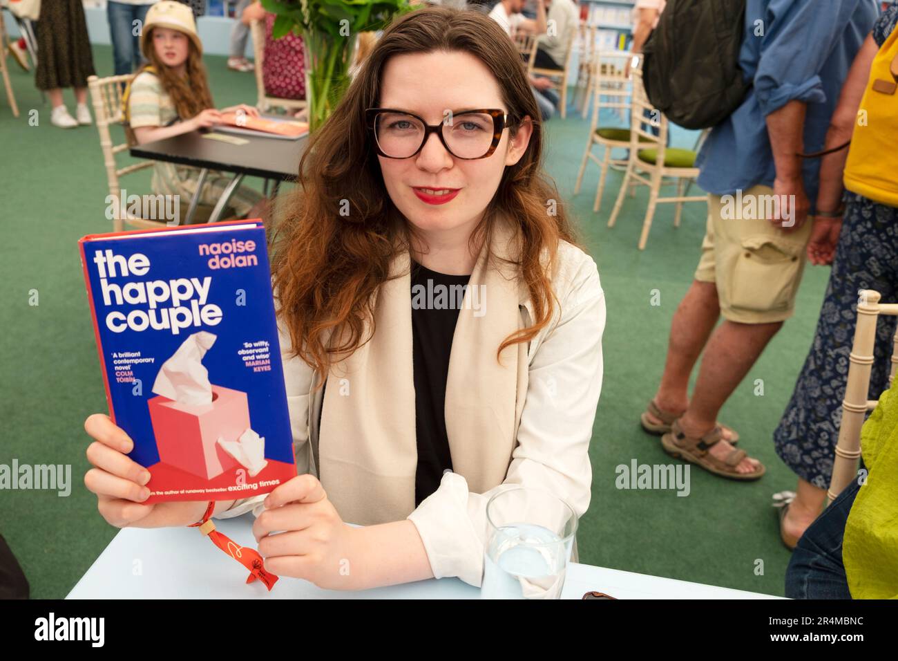 Irish woman novelist Naoise Dolan booksigning at the Hay Festival 2023 ...