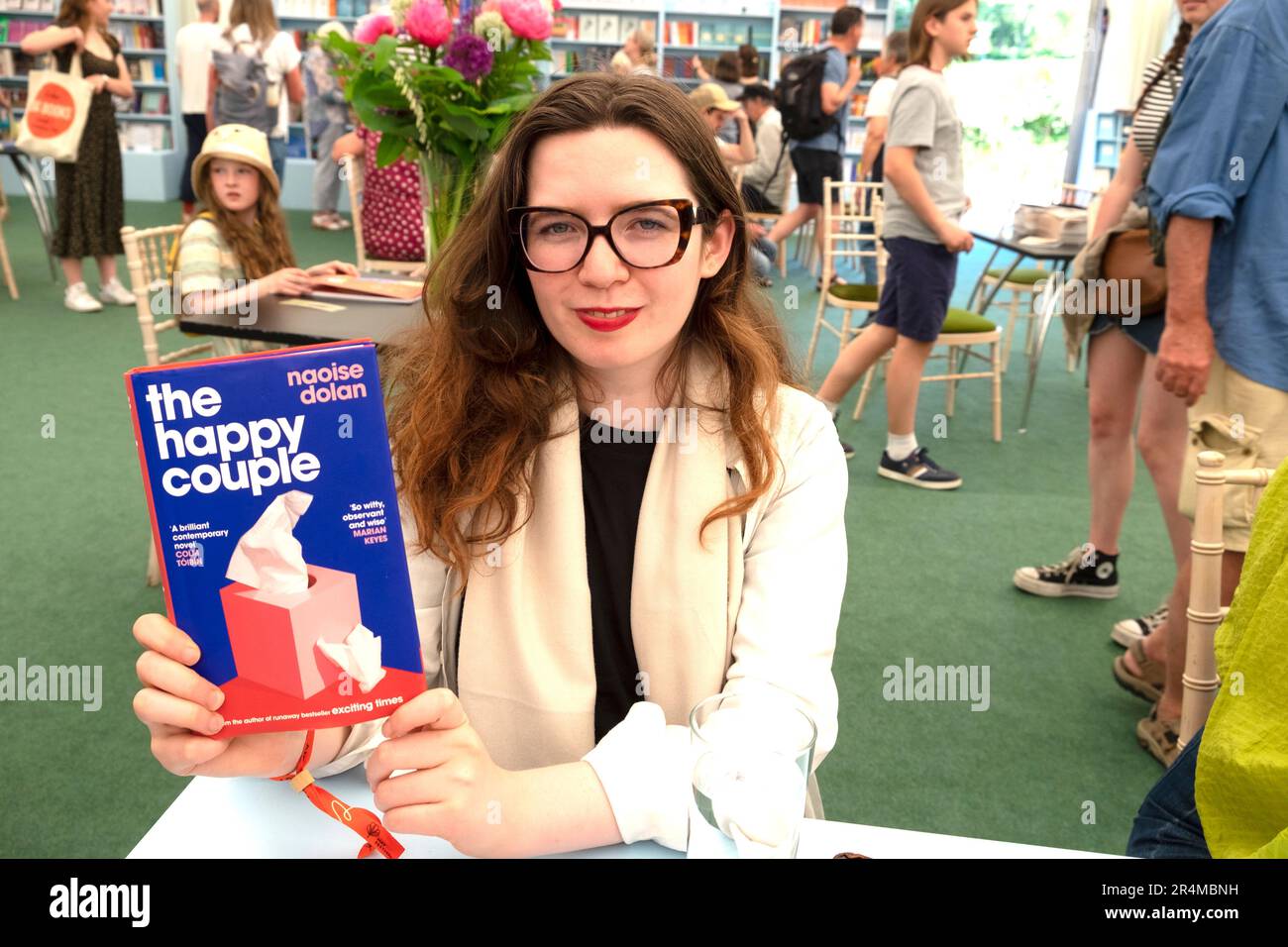 Irish woman novelist Naoise Dolan booksigning at the Hay Festival 2023 ...
