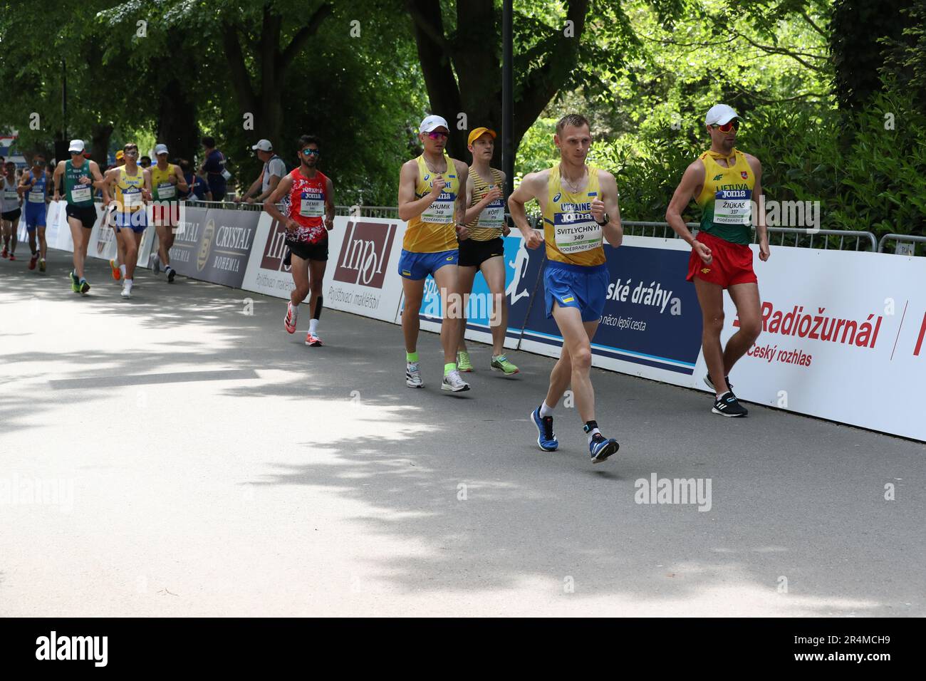 A group of walkers in the 20km Men at the European Race Walking Team ...