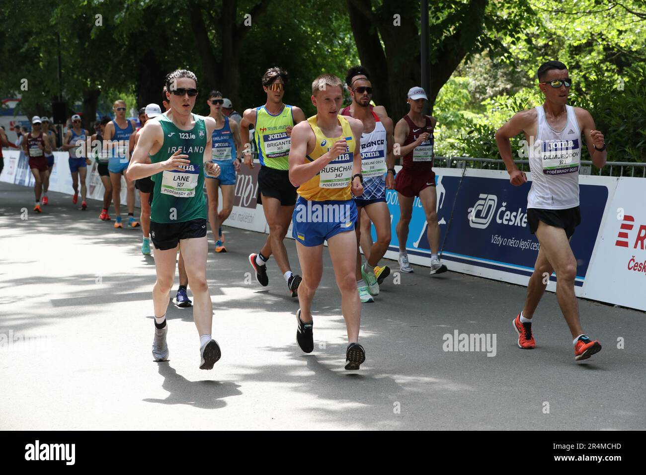 A group of race walker in the 20km Men at the European Race Walking ...