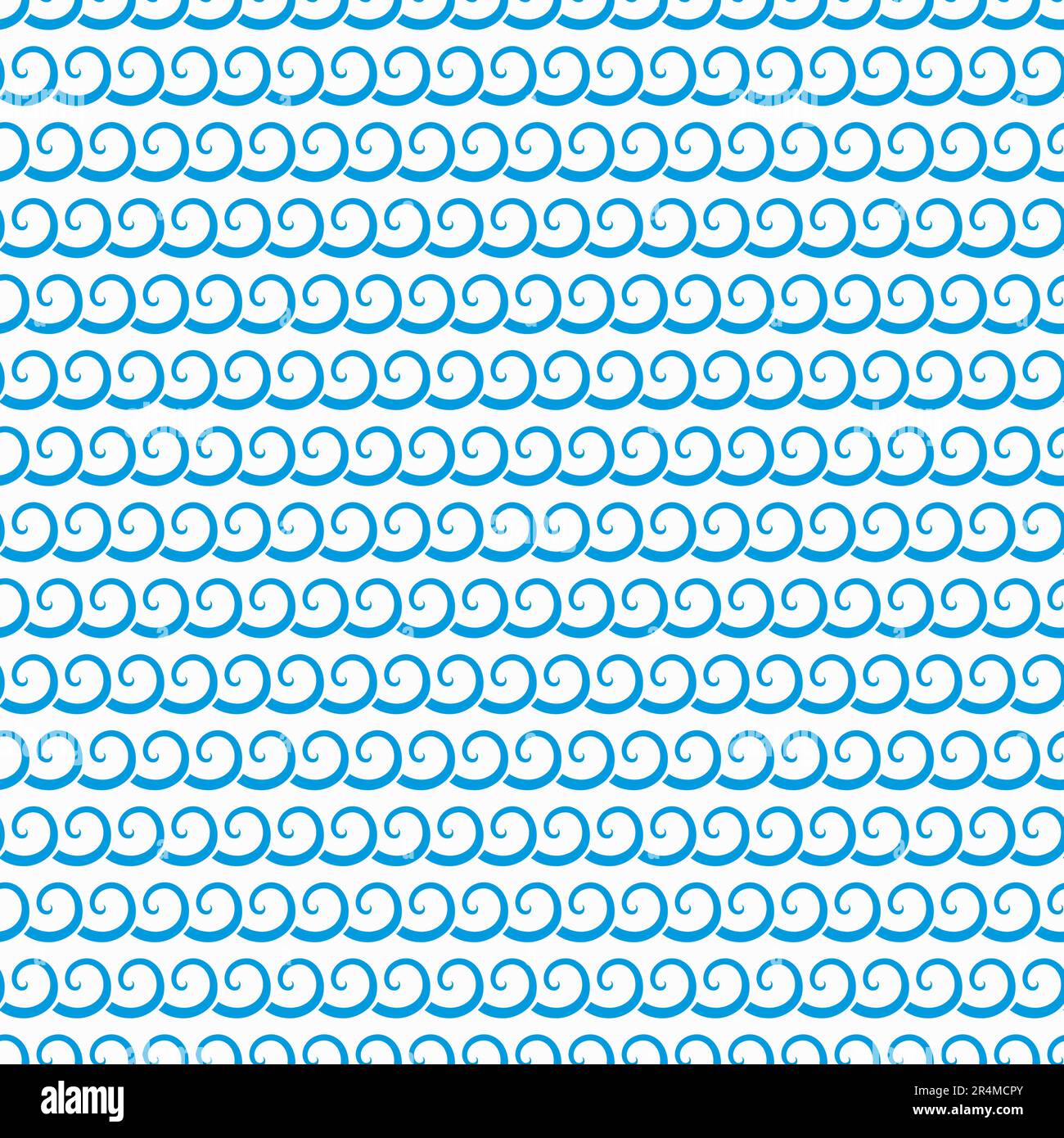 Sea and ocean blue waves seamless pattern. Water scrolls and swirls ...