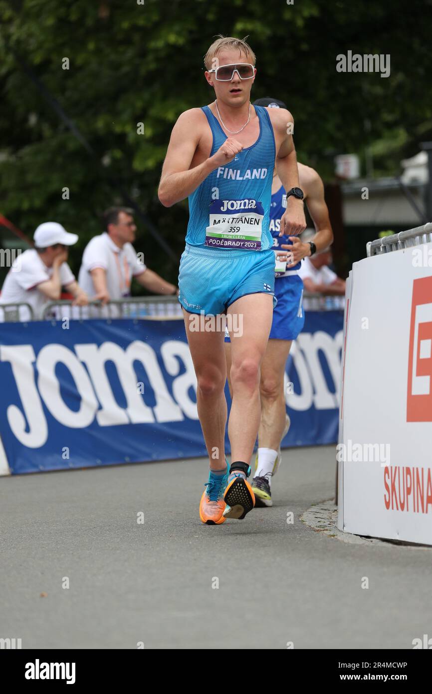 A Finnish race walker in the 20km Men at the European Race Walking Team ...