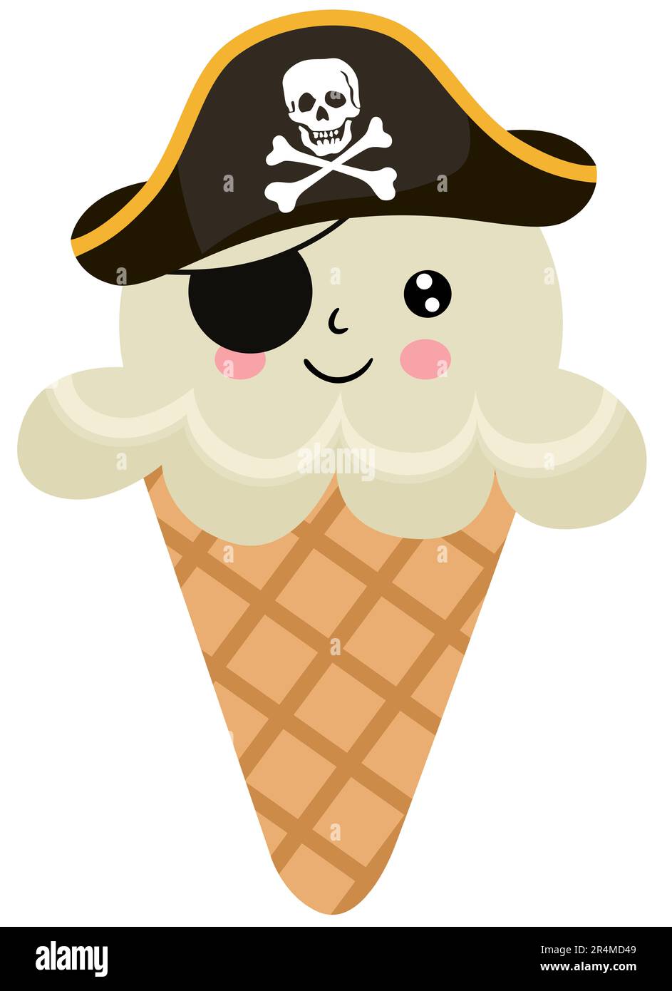 Pirate ice cream cone character cartoon Stock Photo - Alamy