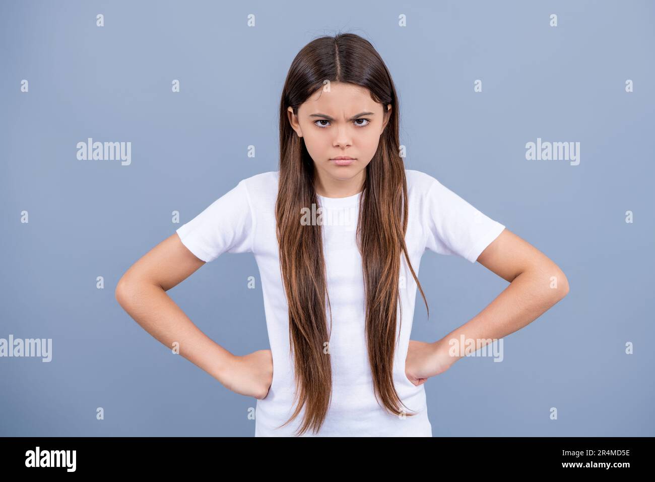 angry teen girl in studio. angry teen girl on background. photo of ...