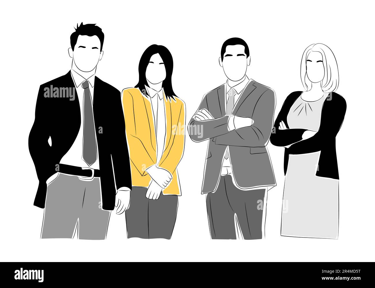Business team members standing together vector art Stock Vector Image ...