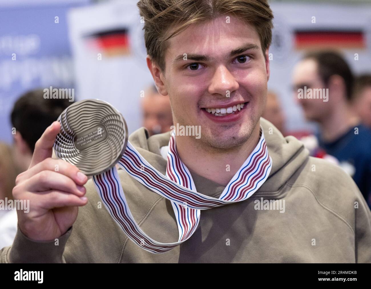 Munich, Germany. 29th May, 2023. John-Jason Peterka of the German ...