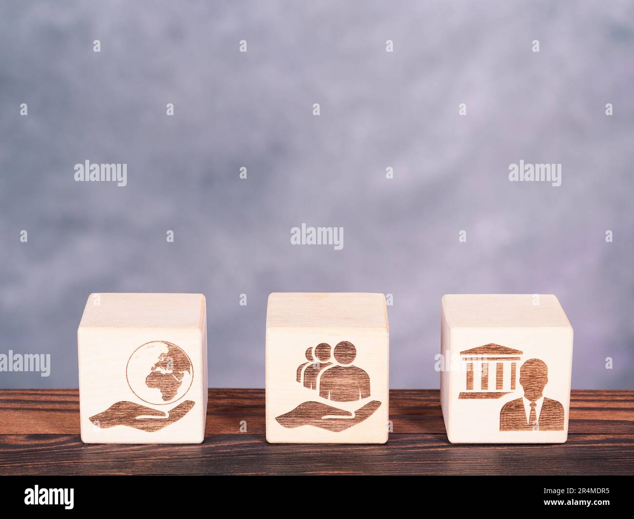 ESG symbols on wooden board as a concept of company governance ...